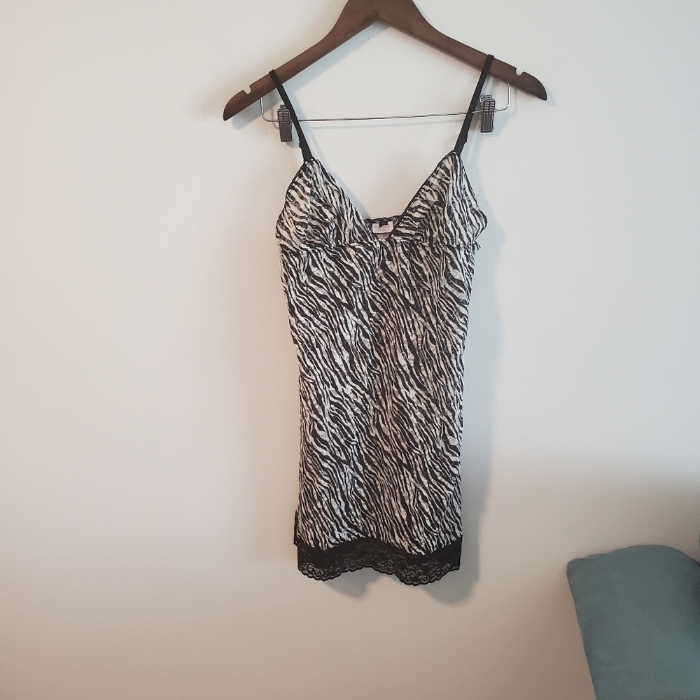 Victoria's Secret Sheer Lingerie Sleep Dress Zebra Pr… - Gem